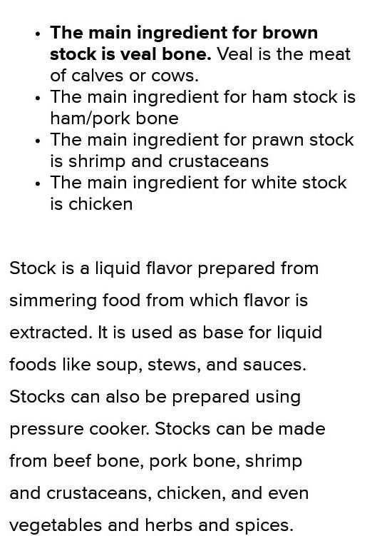 Which stock uses veal bones?