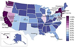 Which US state has the most Chinese population?