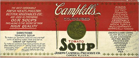 Who created the Campbell soup label?