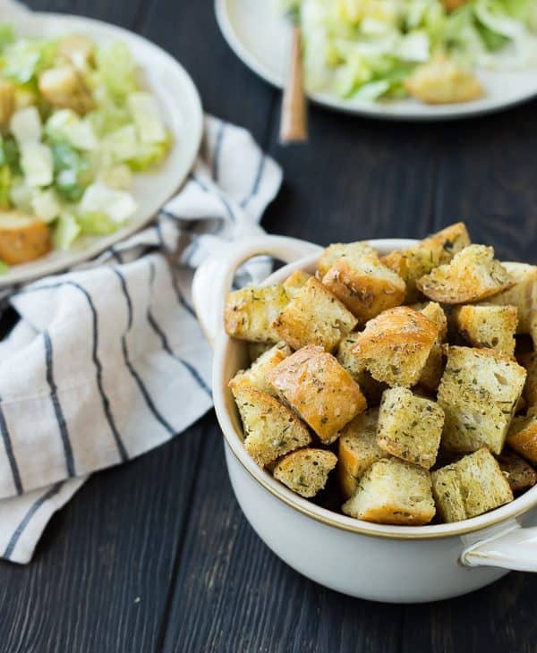 Who first put croutons in salad?