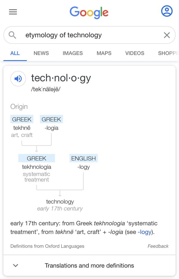 Who first used the word technology?