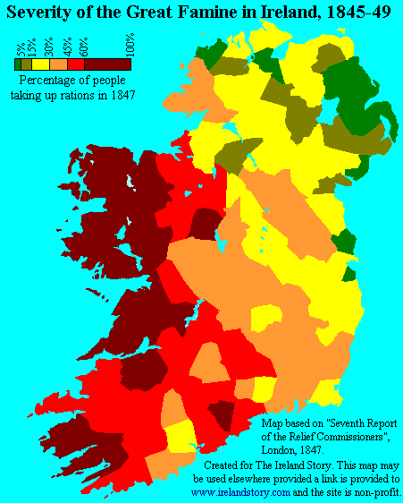 Who in Ireland was least affected by the Famine?