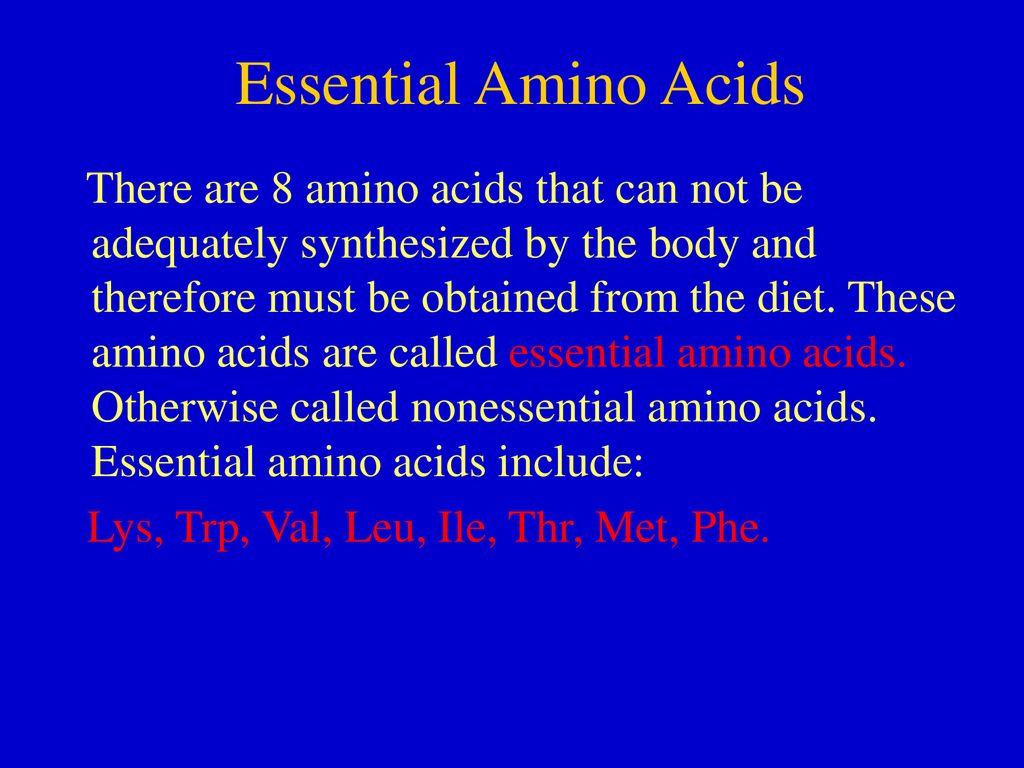 Why are amino acids called essential amino acids?