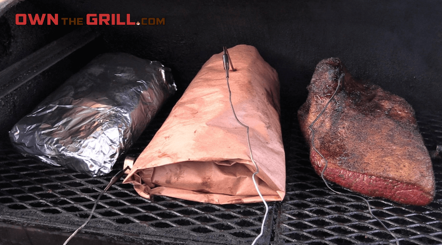 Why are briskets wrapped in butcher paper for lunch?