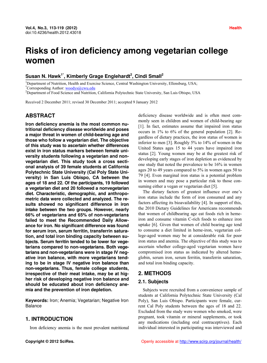 Why are vegans at risk for iron deficiency?