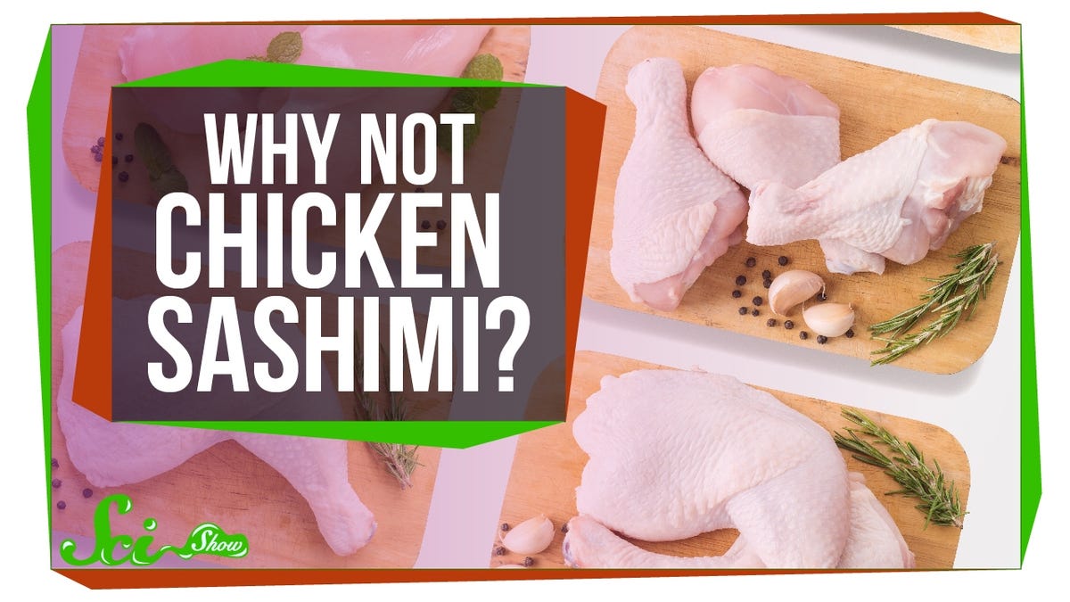 Why can you eat raw fish and beef but not chicken?