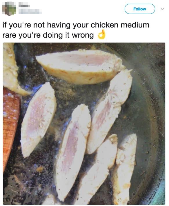 Why can you not eat rare chicken?