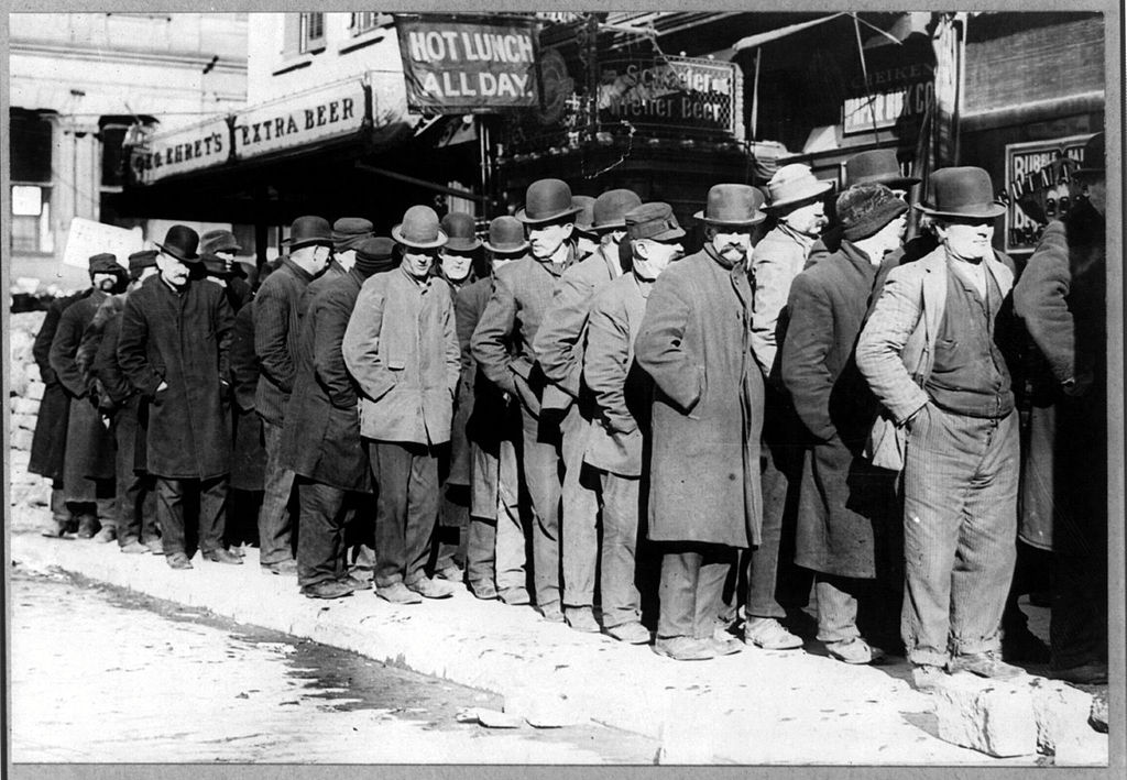 Why did people stand in long lines for bread or soup?