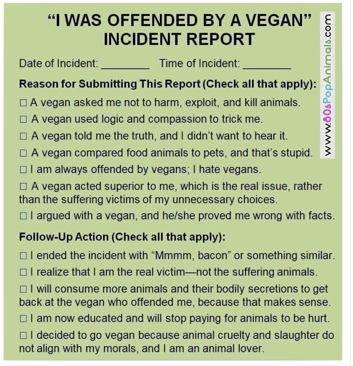 Why do people get offended by vegans?
