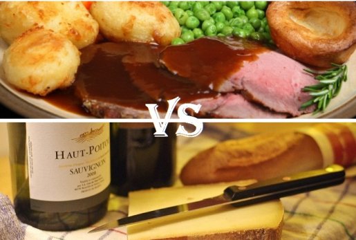 Why do the English and the French eat different foods?