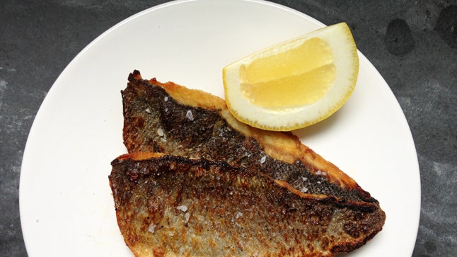 Why do we fry fish with skin on?