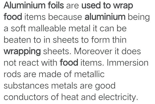 Why do we use aluminium foil to wrap food?