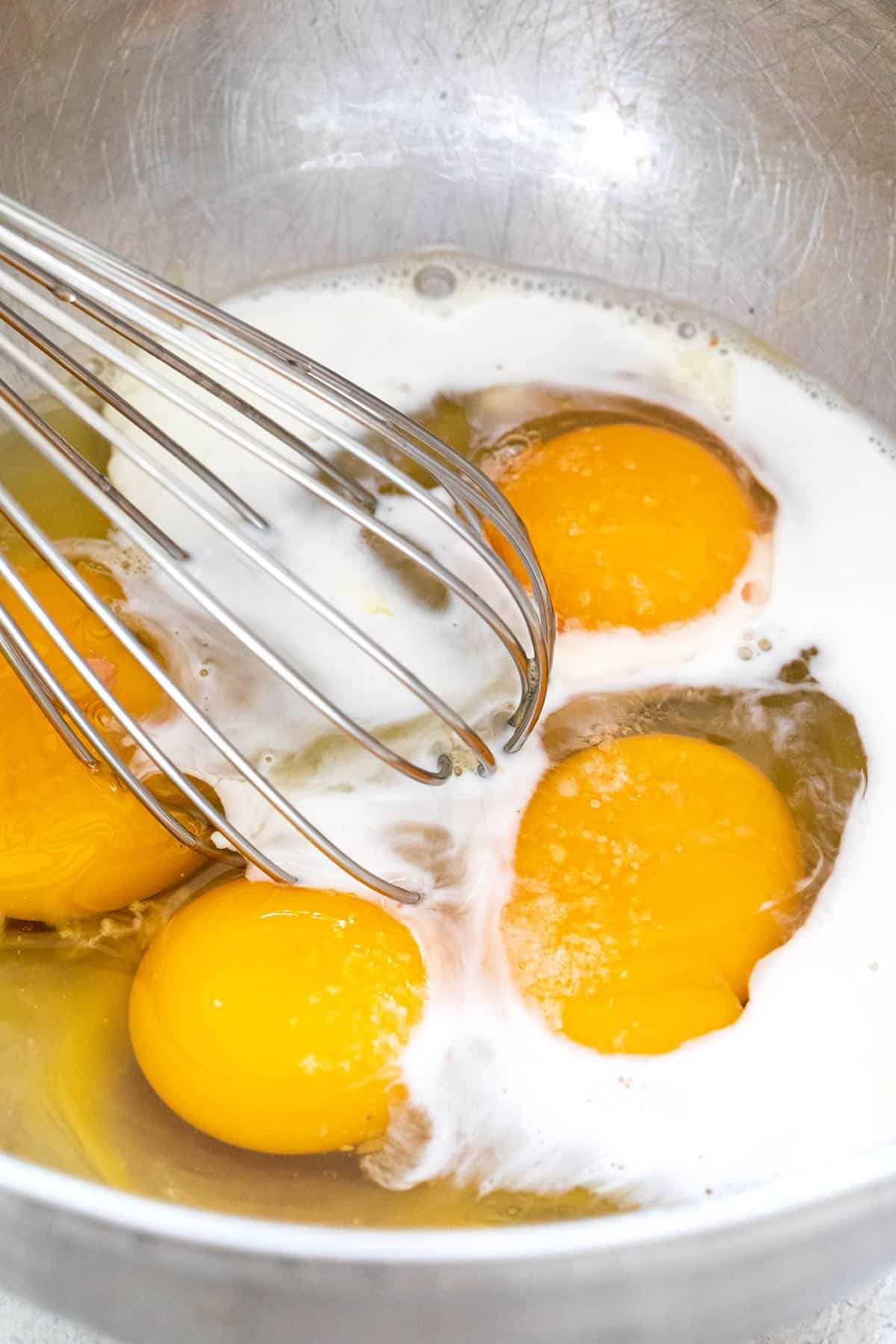 Why do you add cream to eggs?