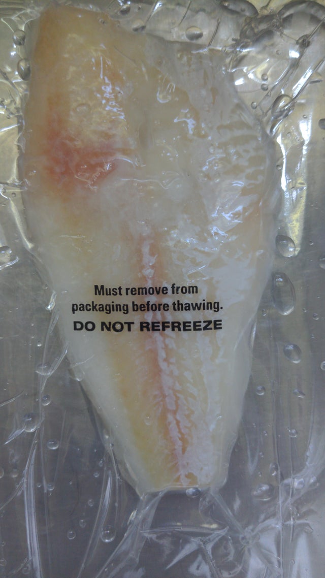 Why do you have to remove salmon from package before thawing?