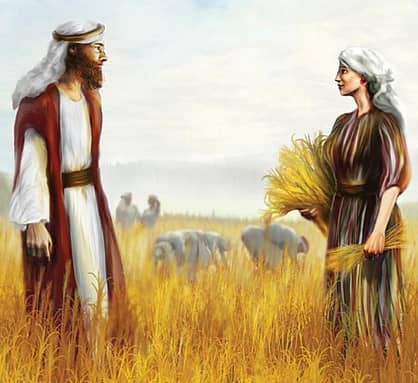 Why does Boaz fall in love with Ruth?