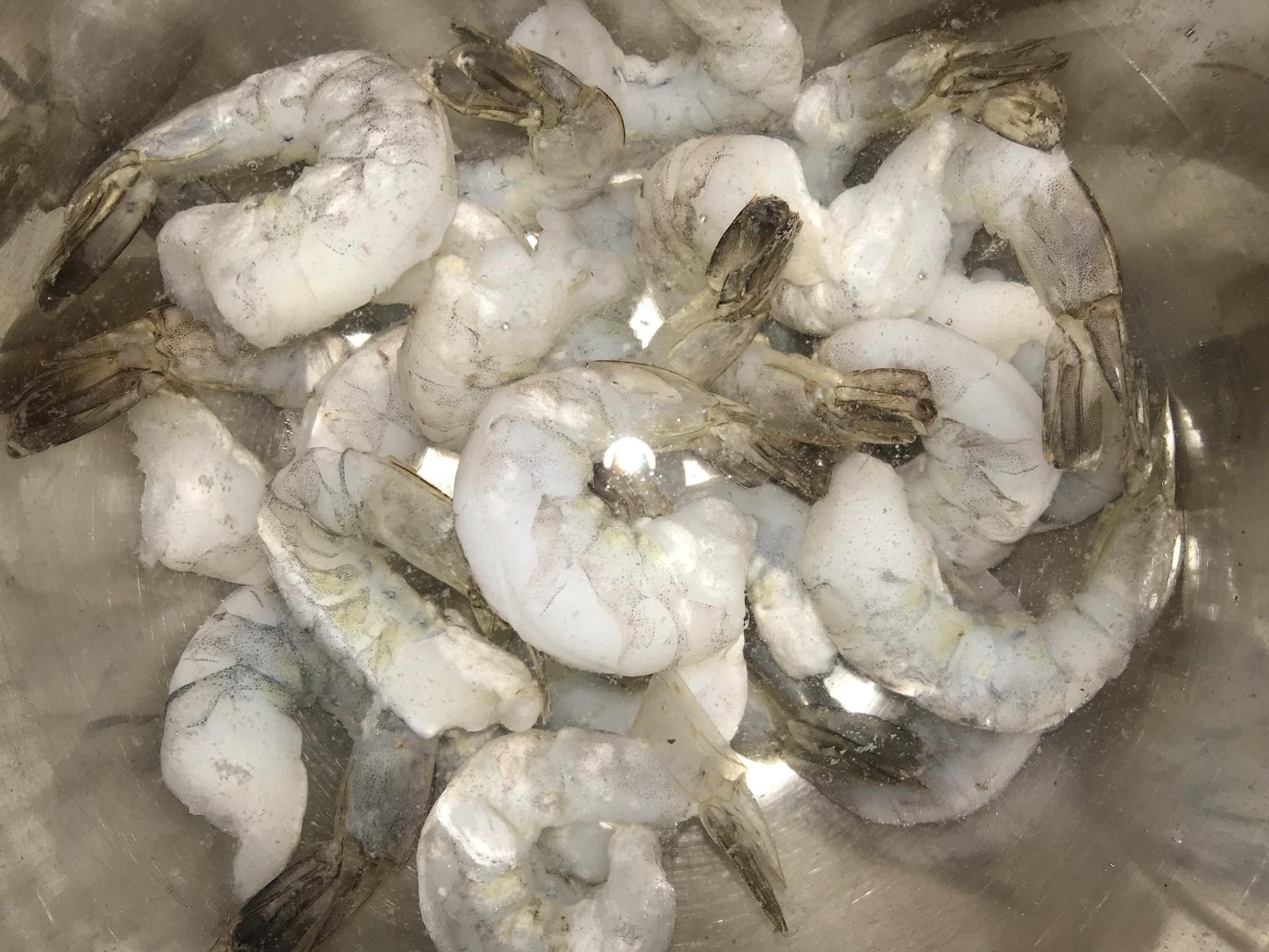 Why does my frozen shrimp have white spots on it?