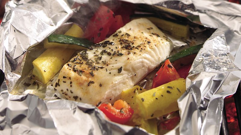 Why Grill halibut in foil packets?