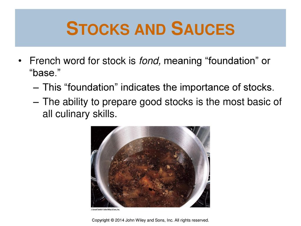 Why is French stock called fond?