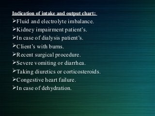 Why is it important to record fluid intake and output in a patient?