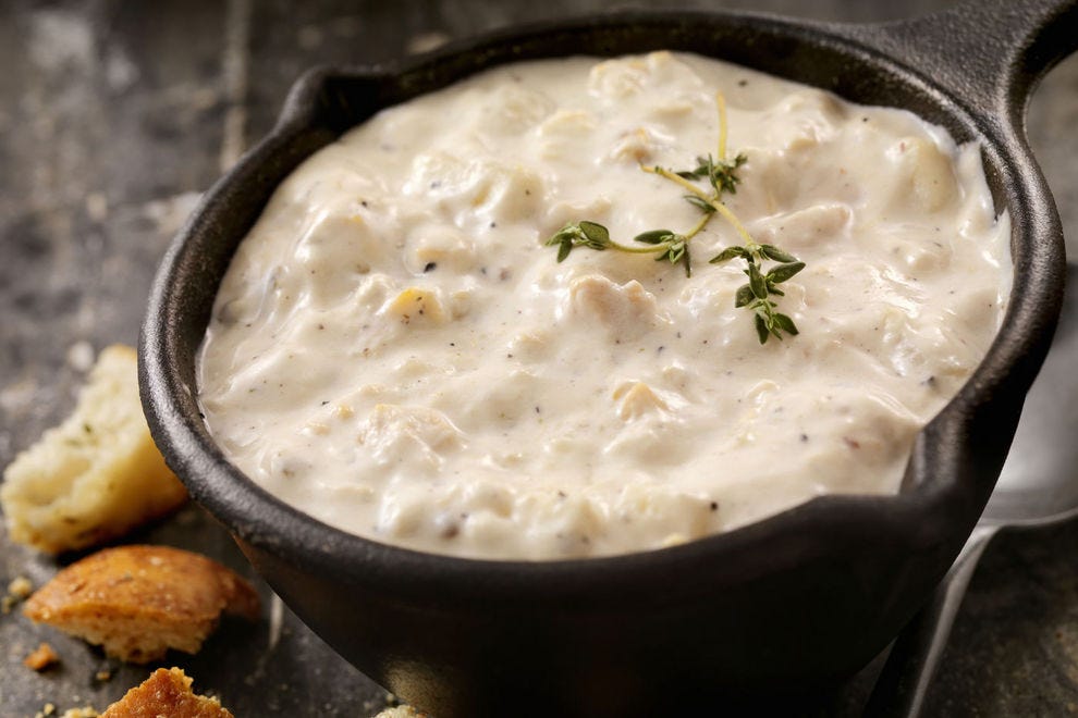 Why is New England famous for clam chowder?