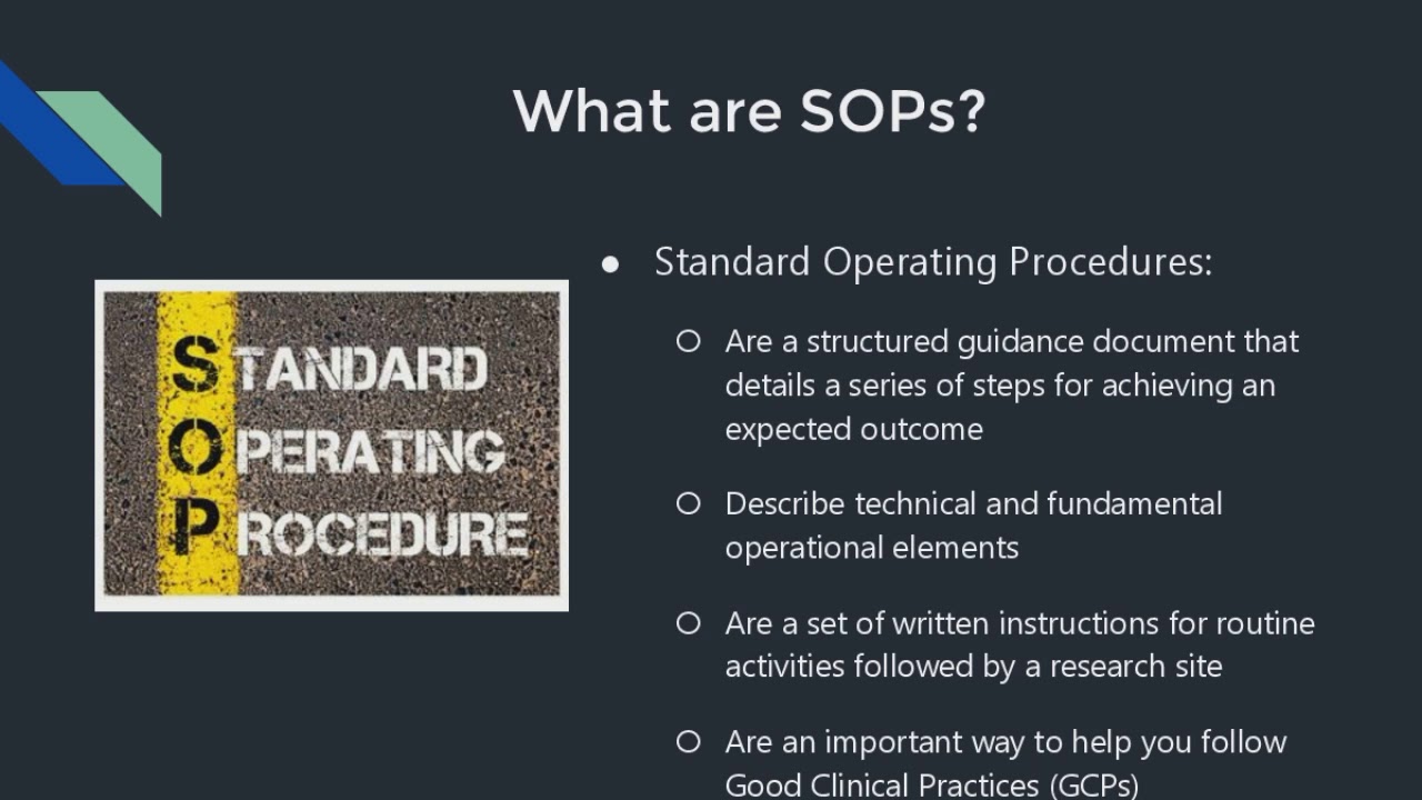 Why is SOP important in research?