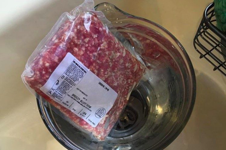 Why should you not defrost meat in water?