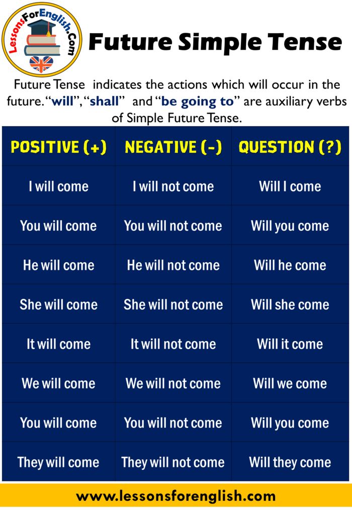 Will future negative sentences examples?